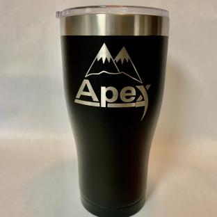 30 ounce Black Powder Coated Tumbler and lid with Apex logo – Apex Picks